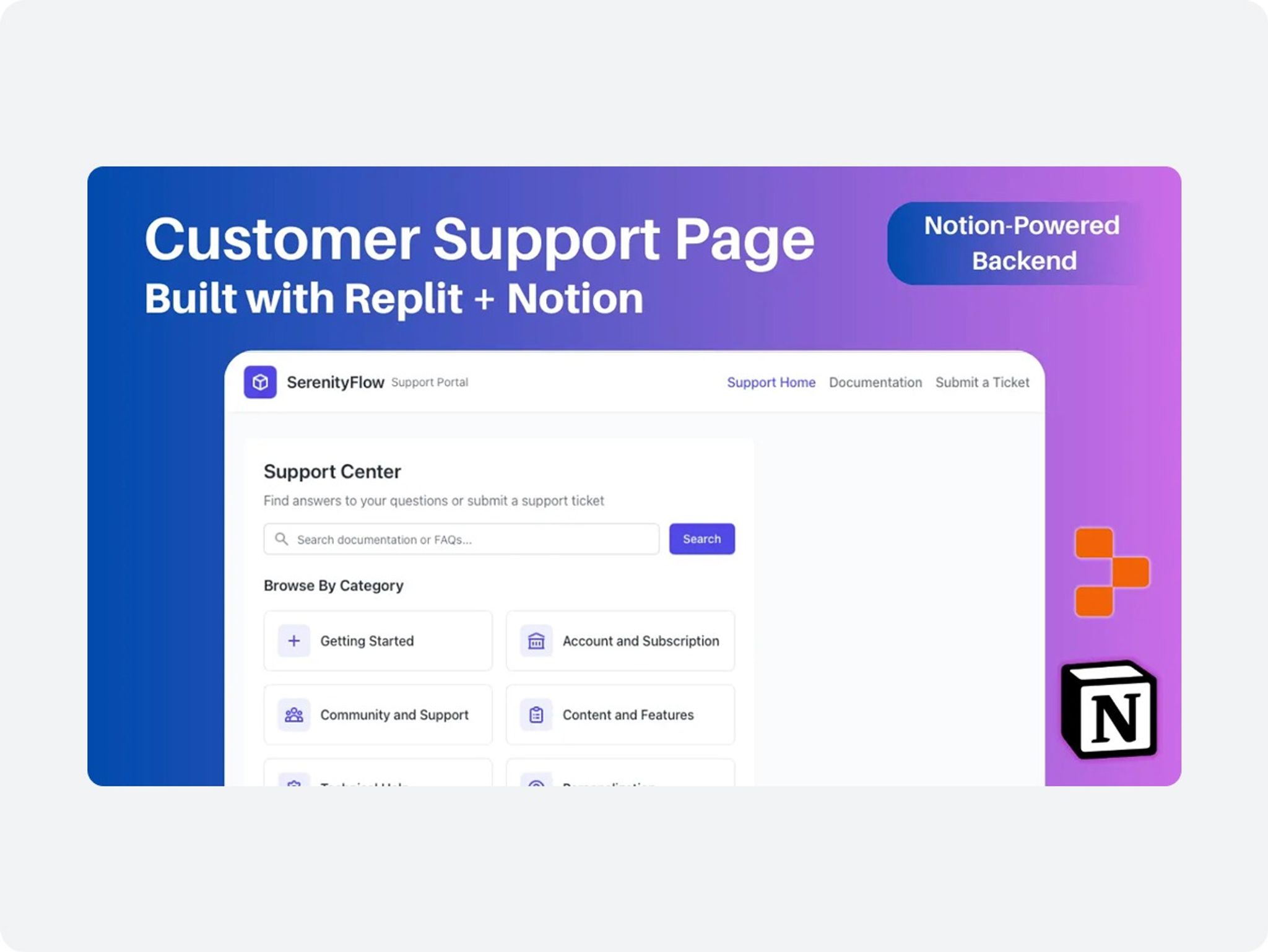 Customer Support Portal - Replit Gallery